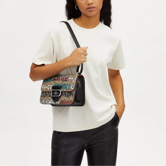 Coach | Bags | Coach X Mint Serif Large Morgan Shoulder Bag Crossbody ...